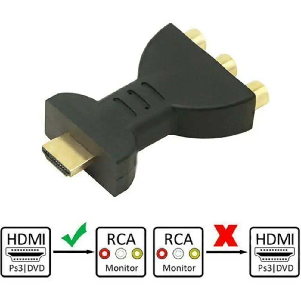 HDMI-совместимый композитный AV-видео аудиоадаптер с разъемом «папа» на 3, RCA «мама» для ТВ-ПК