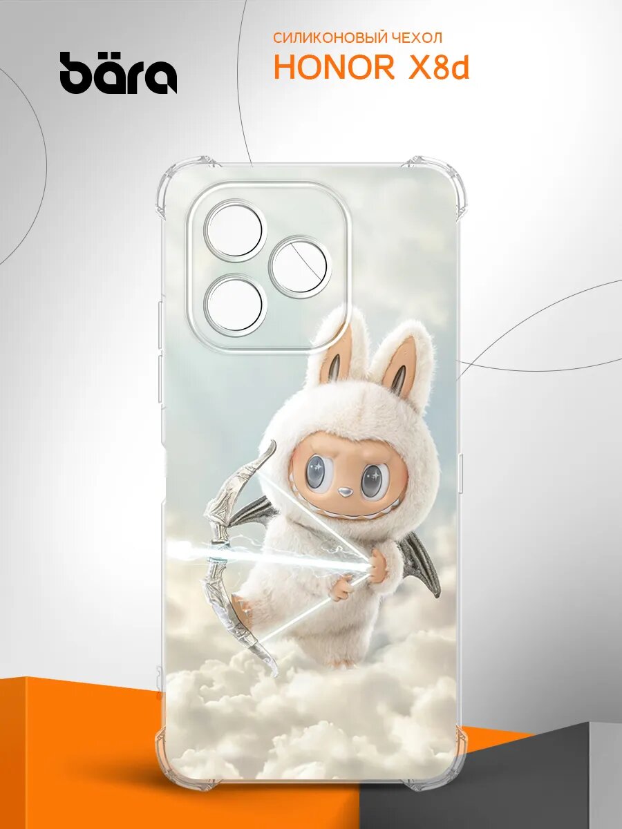 Чехол на Honor X8d/ Хонор Х8д накладка, защита камеры и углов, силиконовый, с принтом