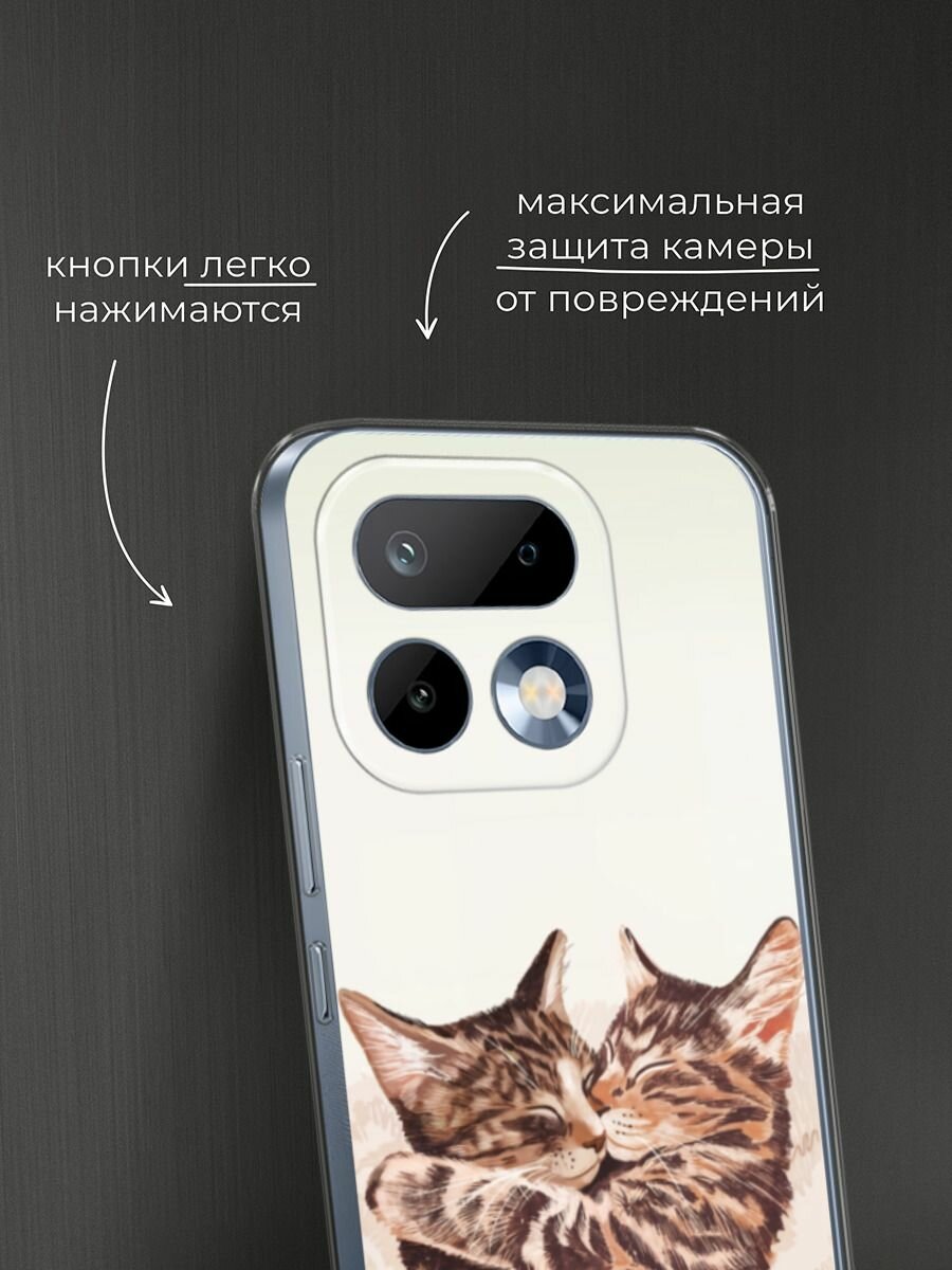 Чехол на Realme 16 Pro / Реалме 16 Про с принтом Влюбленные котейки — фото 1