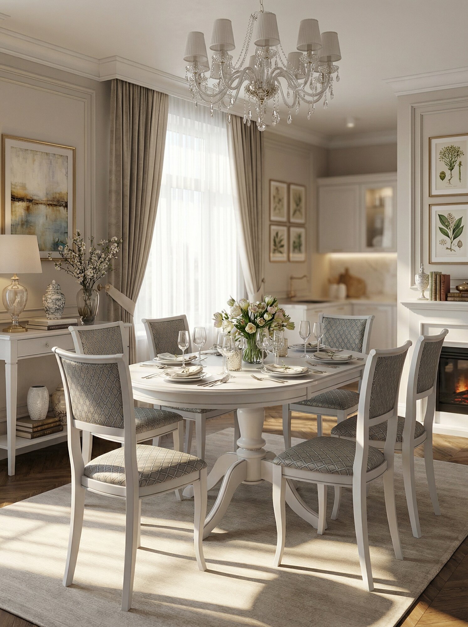 Стол обеденный IFERS Маре кухонный, раздвижной, цвет белый/серебро 110/150*75