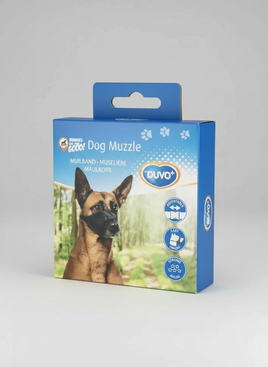 Намордник для собак "Dog Muzzle", черный, L (62-90см) DUVO+