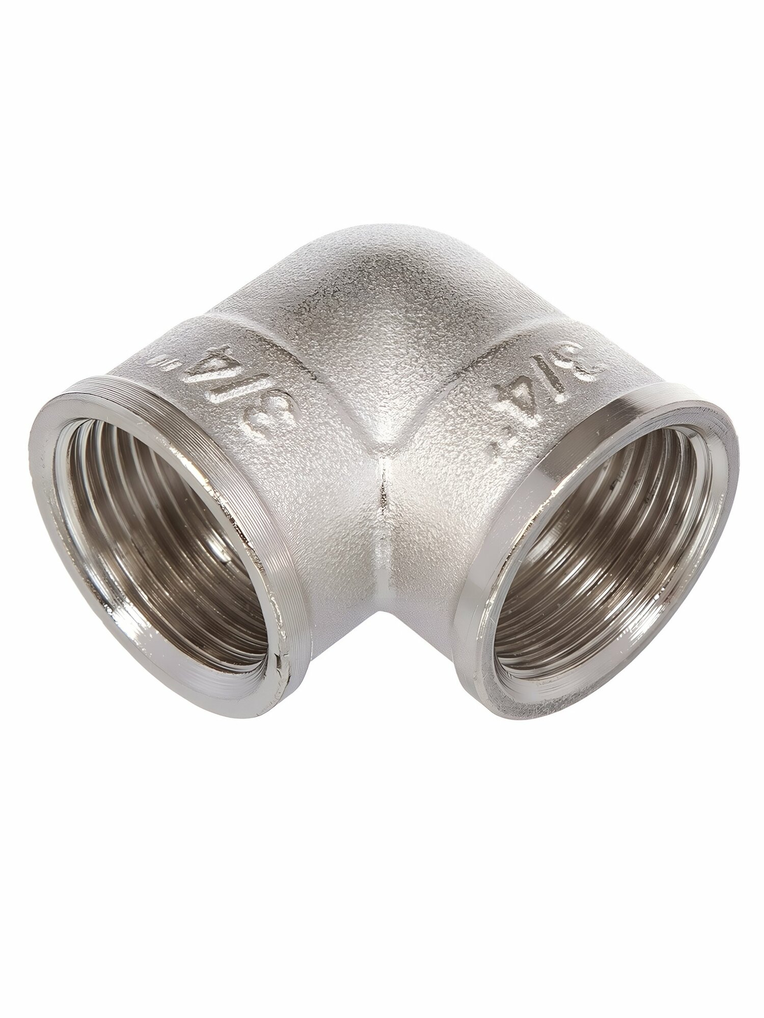 Уголок РосТурПласт 1 1/2 дюйма, резьбовой фитинг, латунь, никелированный, внутренний, г-г, серебристый, артикул 31554