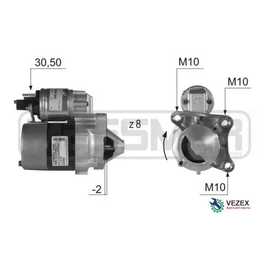 ERA 220399 стартер! 0.85Kw\ Renault Logan/Sandero/Clio/Megane/Kangoo 1.4/1.6 00>