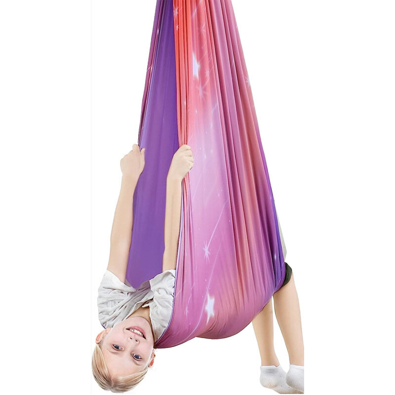 Детский гамак для использования в помещении и на улице, эластичный сенсорный гамак для воздушной йоги для детей, подвесного типа.