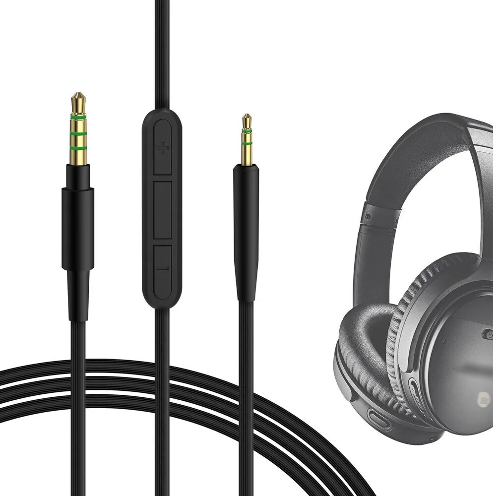 Аудиокабель с микрофоном, совместимый с Bose QC45 35 II 35 25, NCH700, 700, кабелем SoundTrue II, сменным стереокабелем Aux 2,5 мм со встроенным микрофоном (1,7 м)