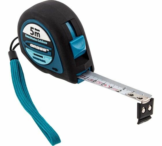 Рулетка GROSS Ergonomisch 5 м, 19 мм, магнитный обрезиненный зацеп