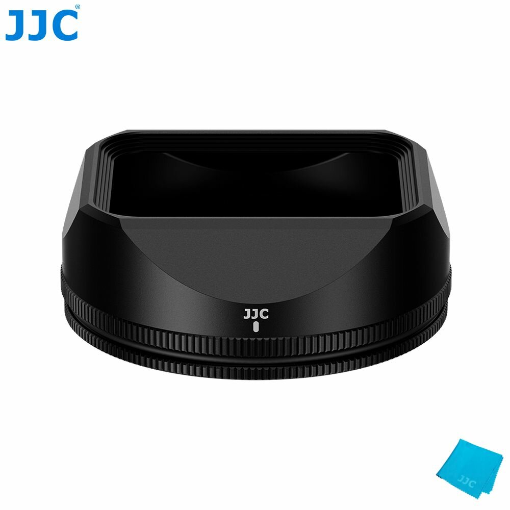JJC металлическая квадратная бленда для Fujifilm XF 23mm F2.8 R WR / XF 27mm F2.8 R WR, алюминиевая, с адаптером и крышкой, LH-JXF23F28, черная