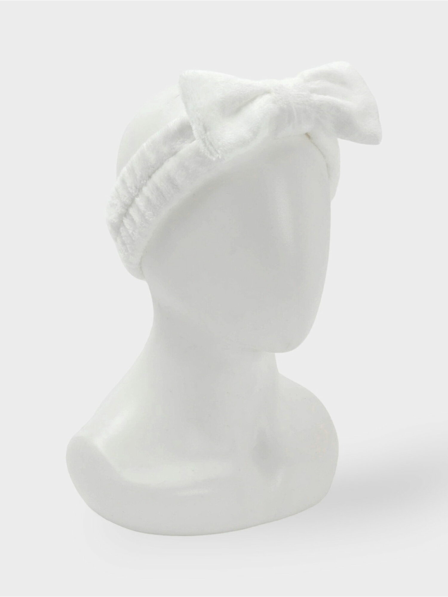 Повязка для умывания "Бантик", микрофибра, белая, маркировка: честный знак