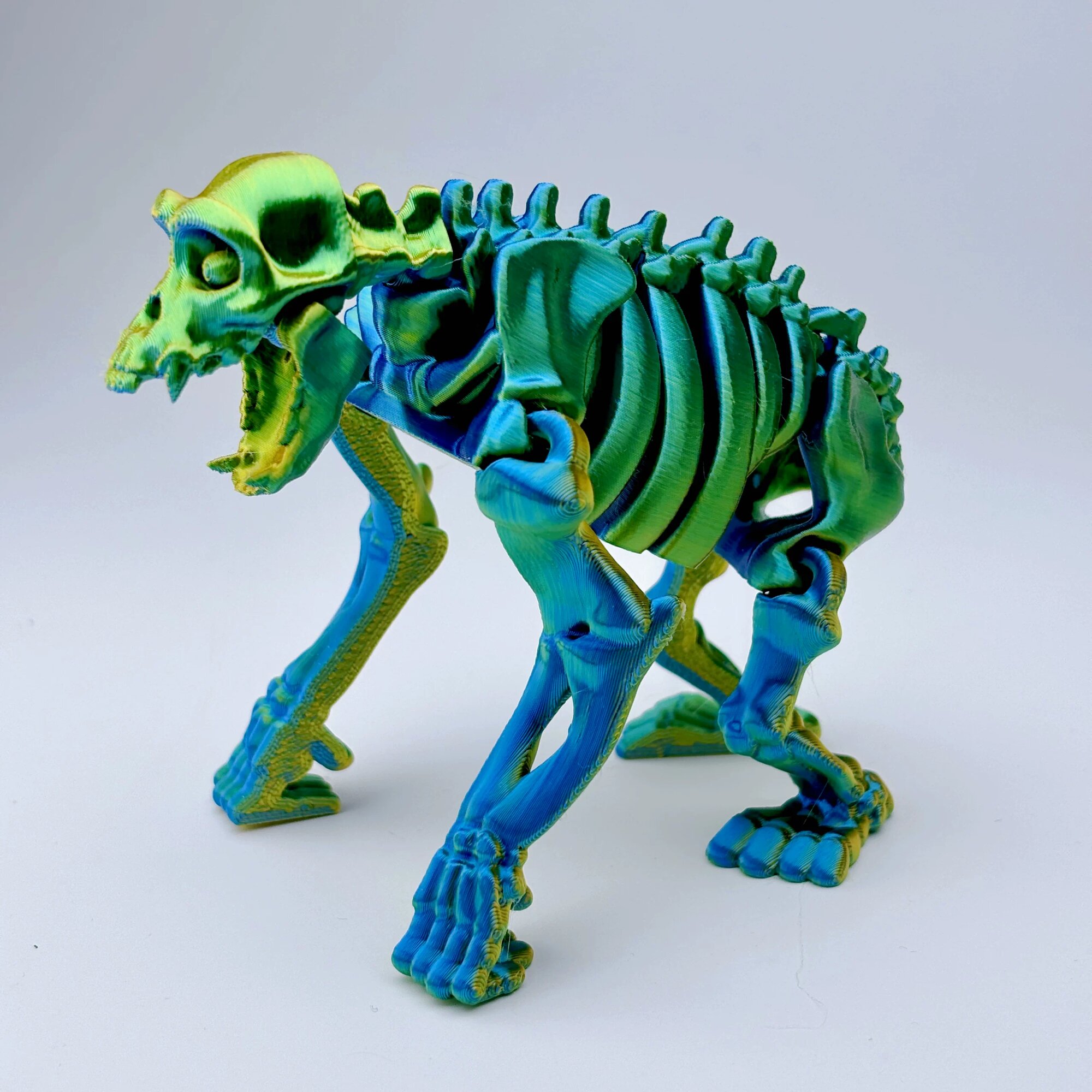 Модель черепа с костями, 3D-печать, 18 см, детская игрушка лазурно-зеленого цвета, безопасный пластик для комнаты