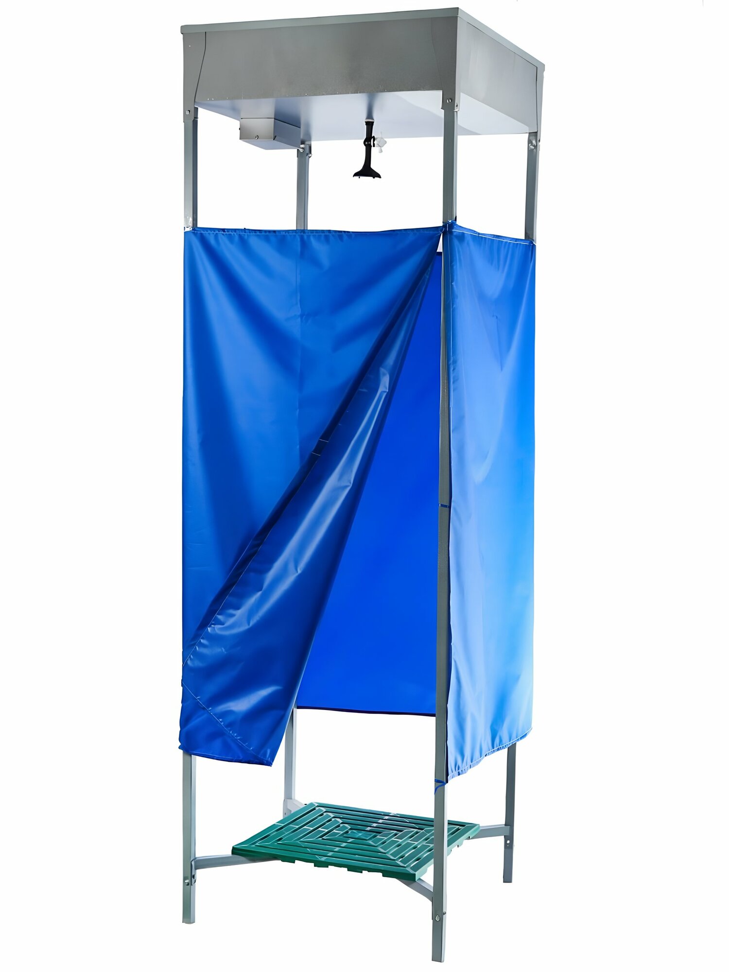 Душ садовый 128 л, бак антикоррозийный, 2 шторки ПВХ, деревянный поддон с ЭВН