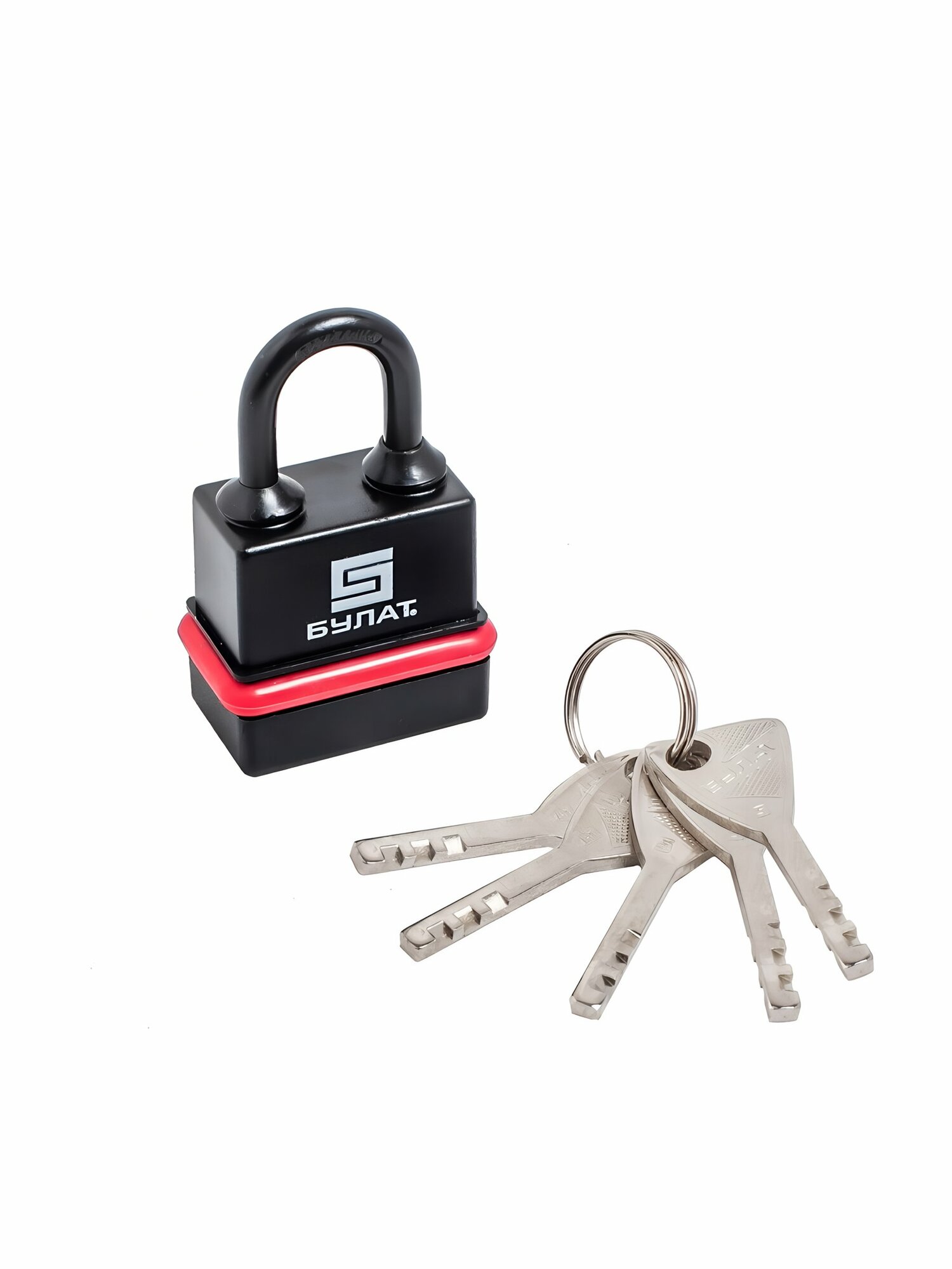Замок навесной Булат ВС 3-Н45 ПЛ, 46 мм, дисковый, всепогодный, черный, 5 ключей, латунь, надежная защита имущества