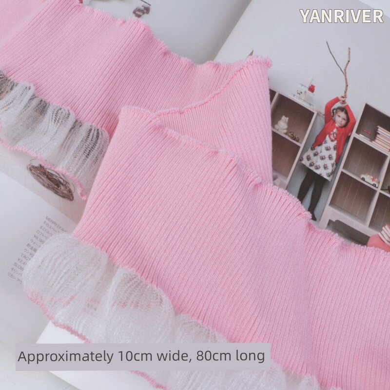 Прозрачные рифленые трикотажные эластичные тесьмы для одежды с волнистыми краями и кружевной тесьмой из рифленой ткани.