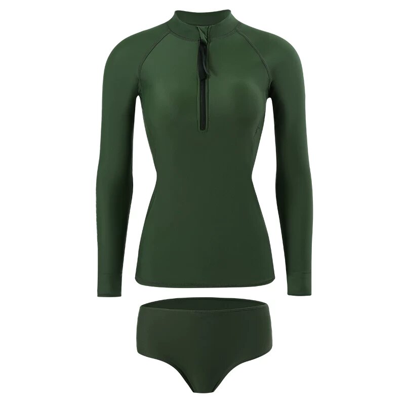 Женский гидрокостюм, раздельный купальник для снорклинга, скромный, корректирующий фигуру, с длинными рукавами,