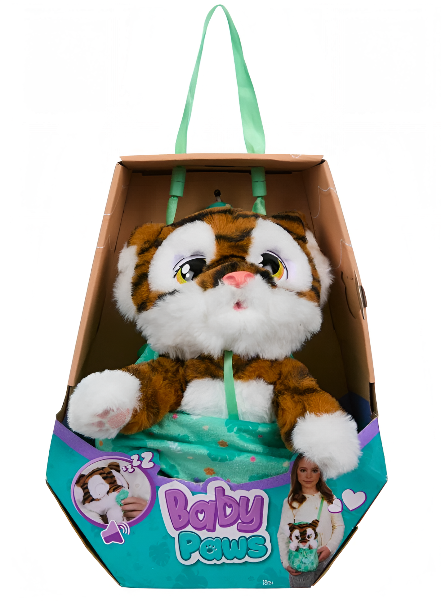 Мягкая игрушка тигр BABY PAWS, интерактивная