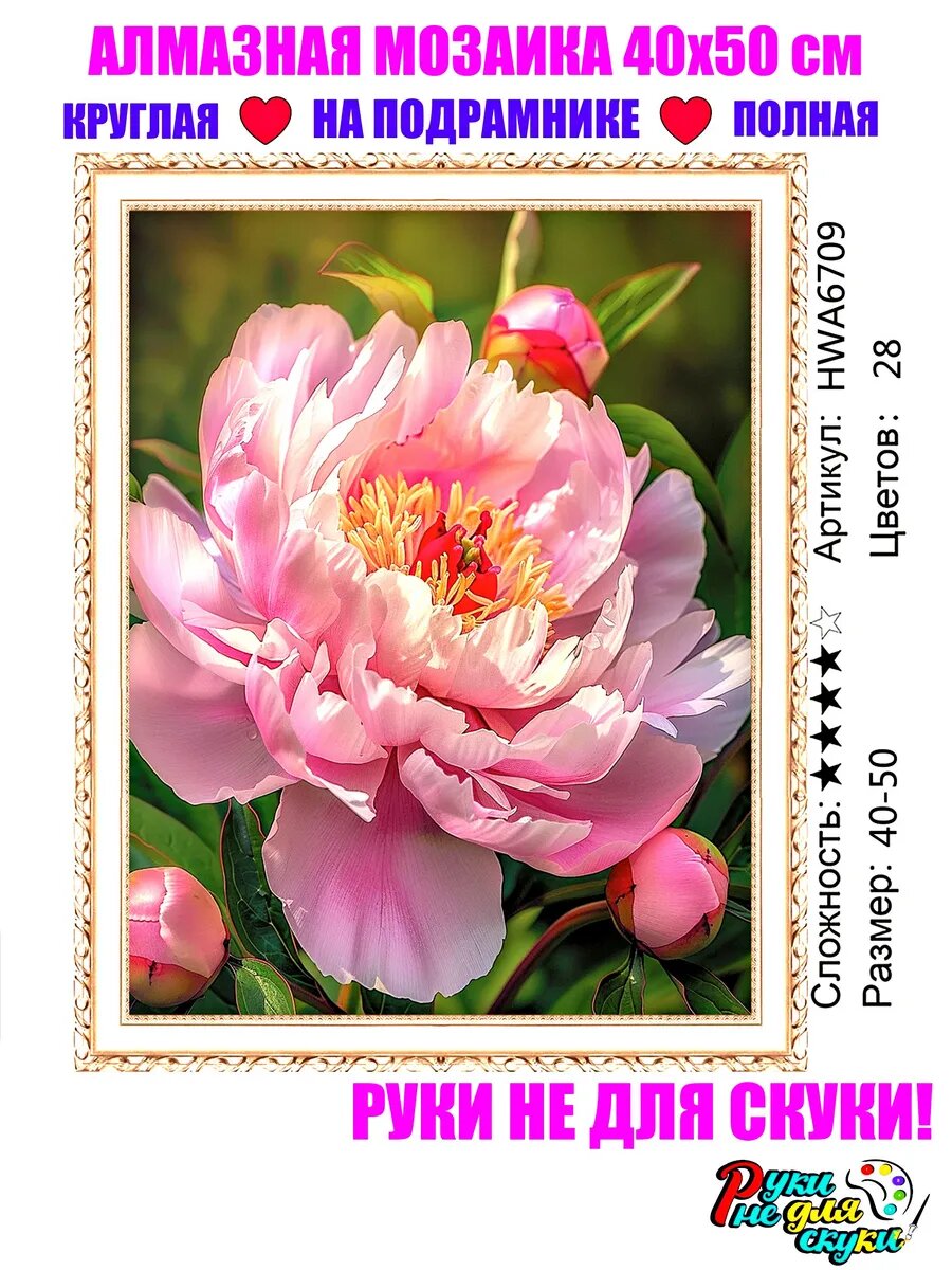 Алмазная мозаика 40х50 на подрамнике Ягоды RWA091