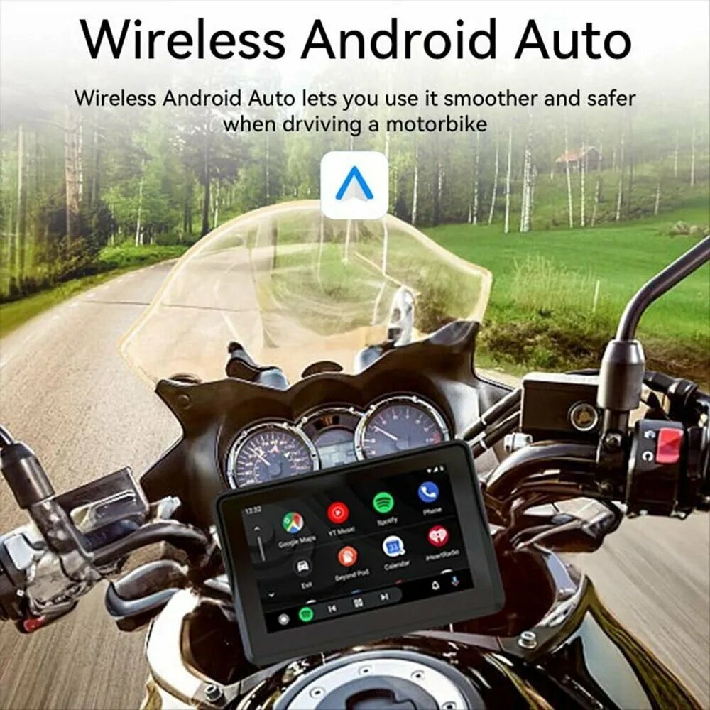 Сенсорный экран Carplay для мотоциклов с GPS-навигацией, беспроводной CarPlay и Android
