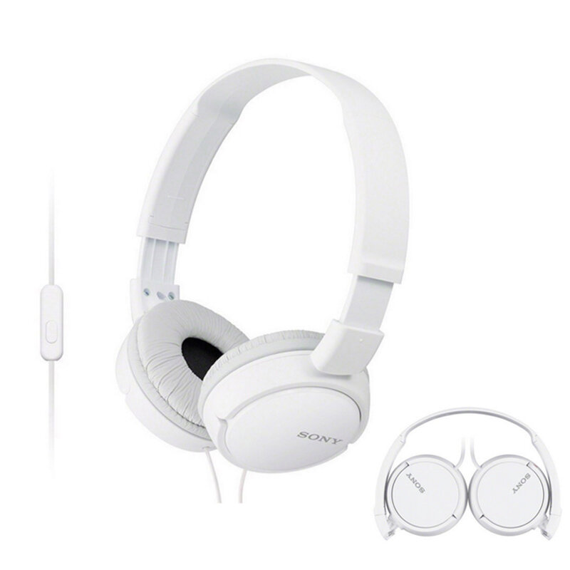 Наушники SONY MDR-ZX110AP с микрофоном для ПК ноутбука мобильного телефона офиса студентов онлайн-обучения белые