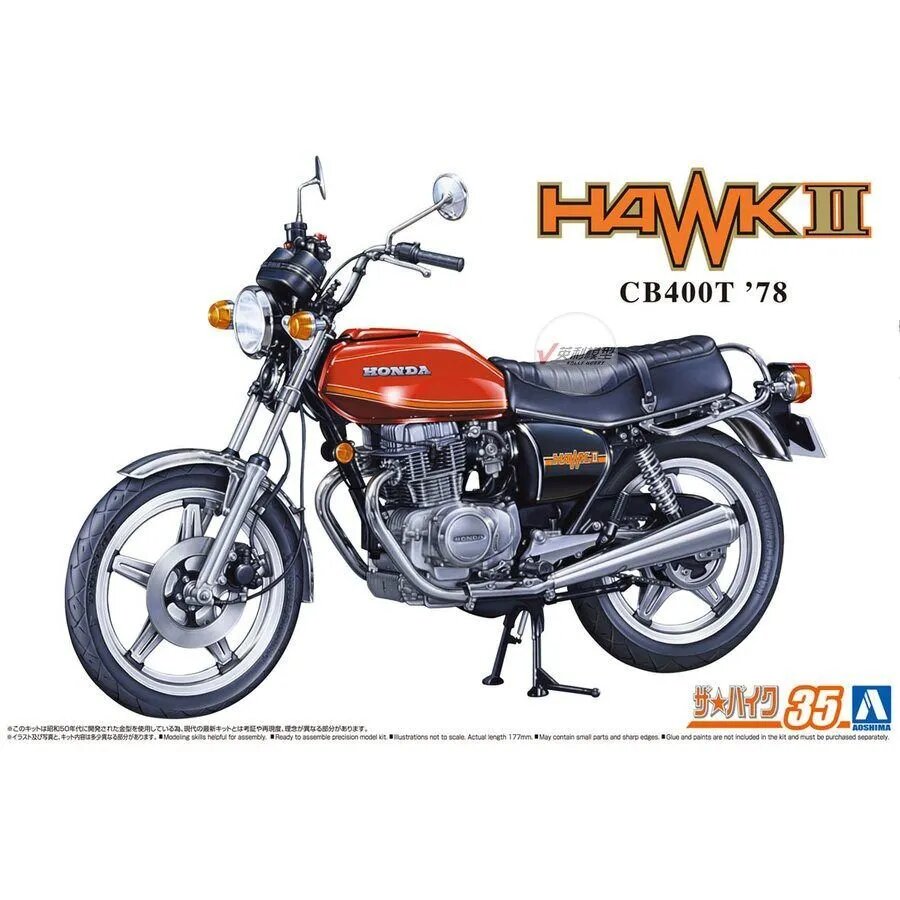 Модель мотоцикла Honda CB400T HAWK-II '78 в масштабе 1/12, артикул 06304.