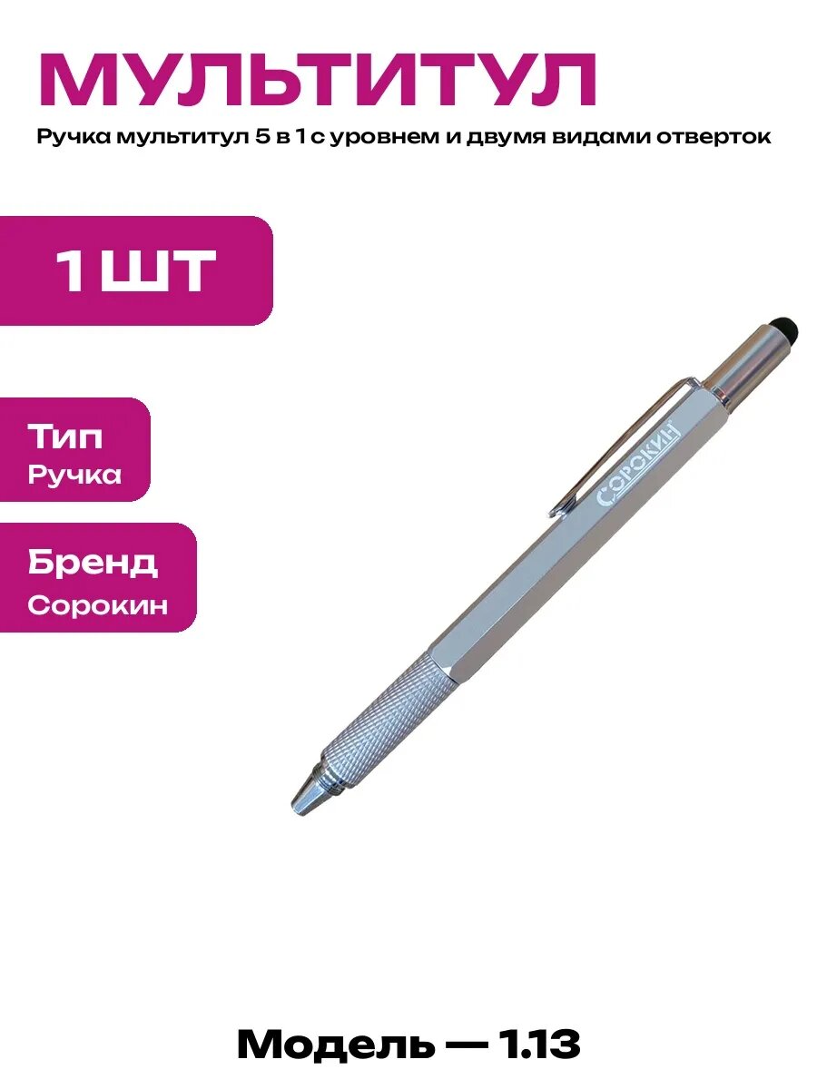 Стильная ручка мультитул с функциями уровня и двух отверток