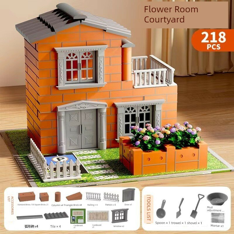 Набор строительных блоков Flower Garden, 218 деталей, конструктор для дома DIY