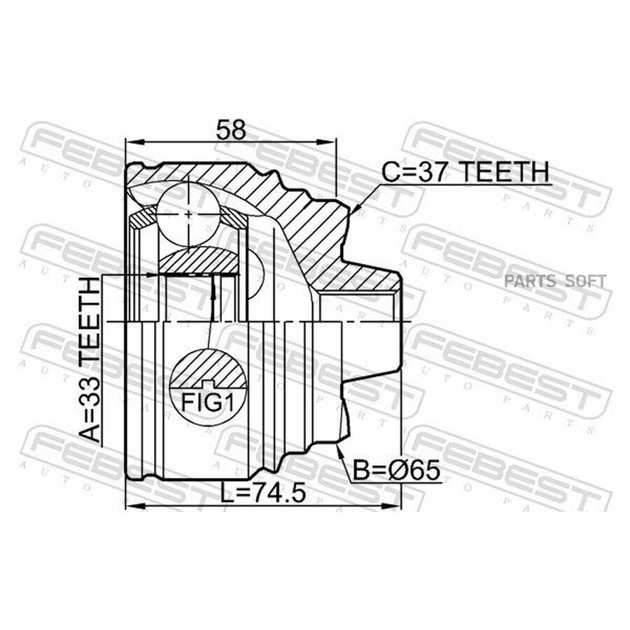 FEBEST 1910-G01F ШРУС наружный 33X65X37 1910-G01F