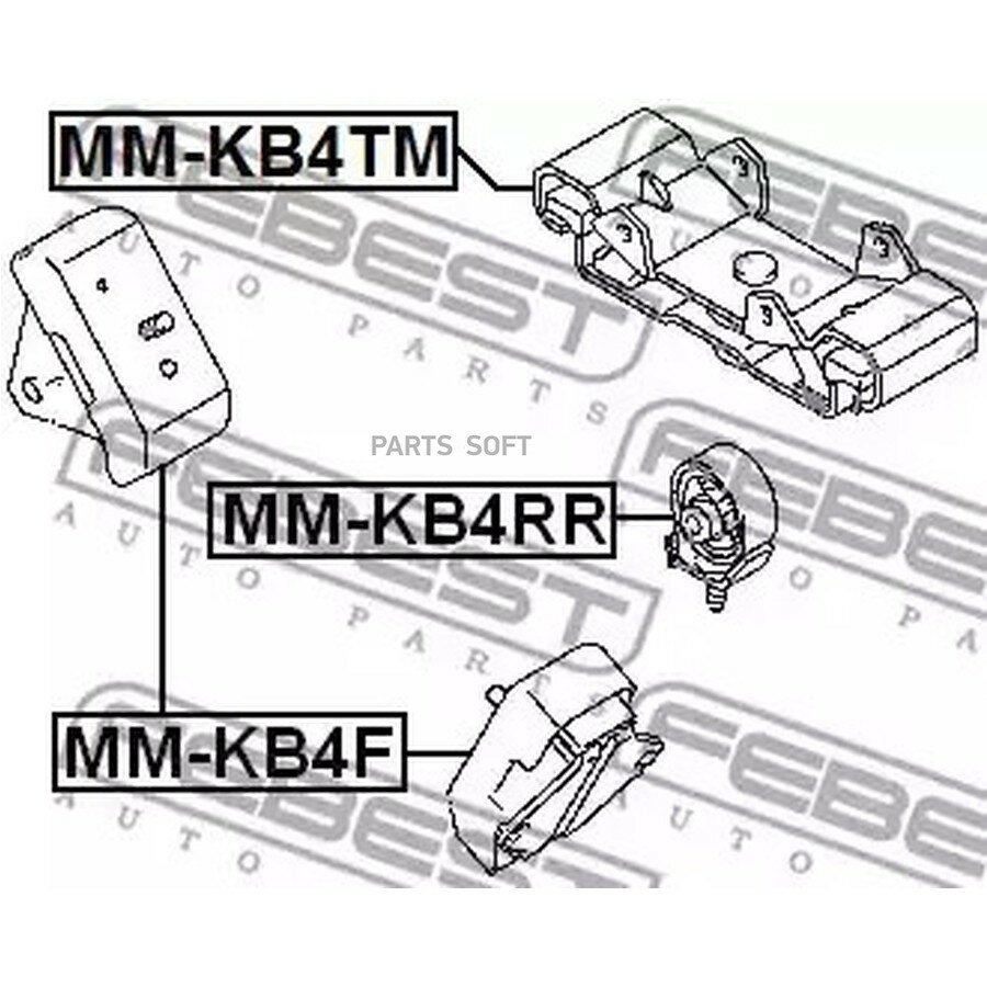 FEBEST MM-KB4TM Опора КПП MM-KB4TM