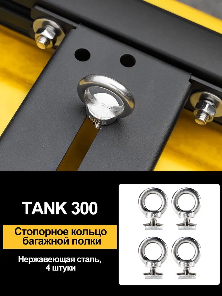 Фиксатор автомобильный для крепления рым-болта на крышу Tank 300, 4 шт, нержавеющая сталь