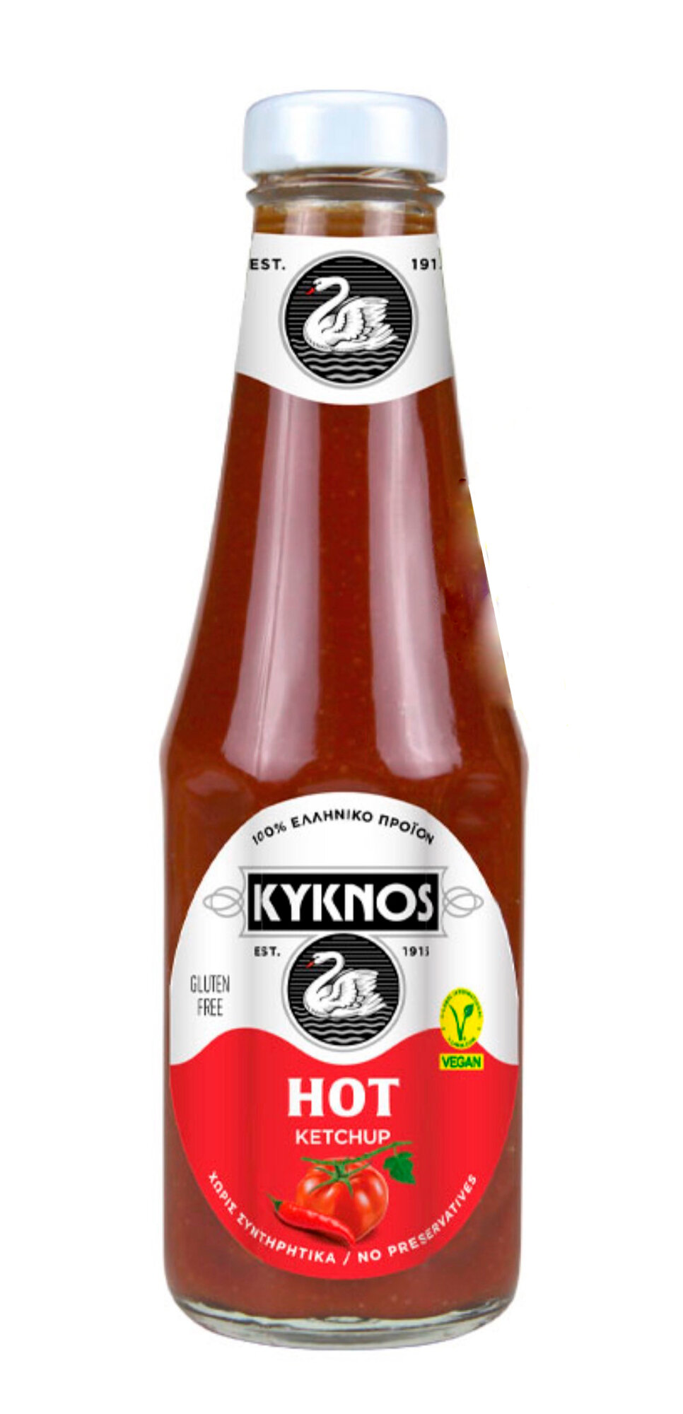 Кетчуп томатный острый без глютена, KYKNOS, Греция, 330 г