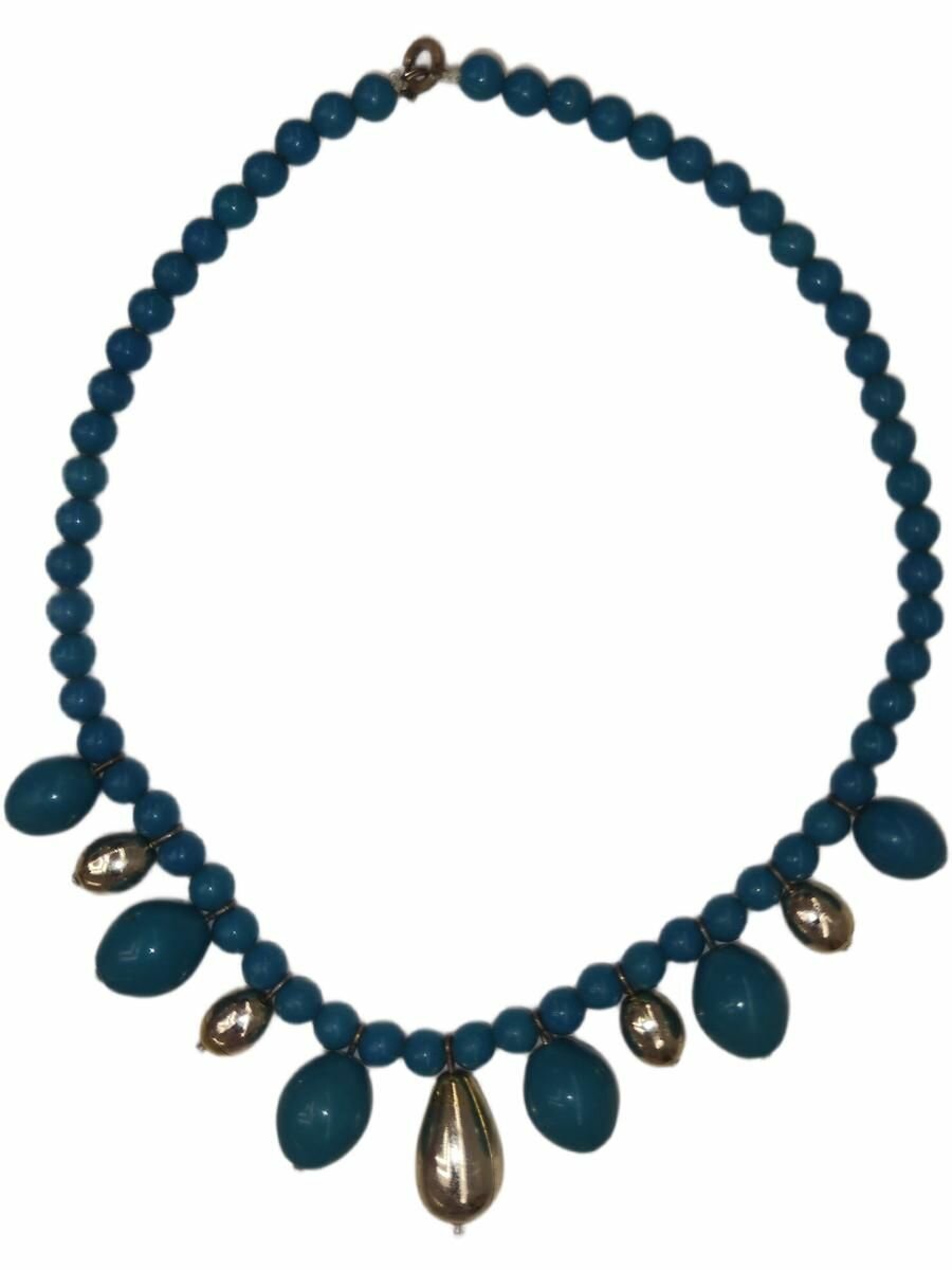 Бусы винтажные 30 см. Ручная работа! Бирюза! Стильный аксессуар!