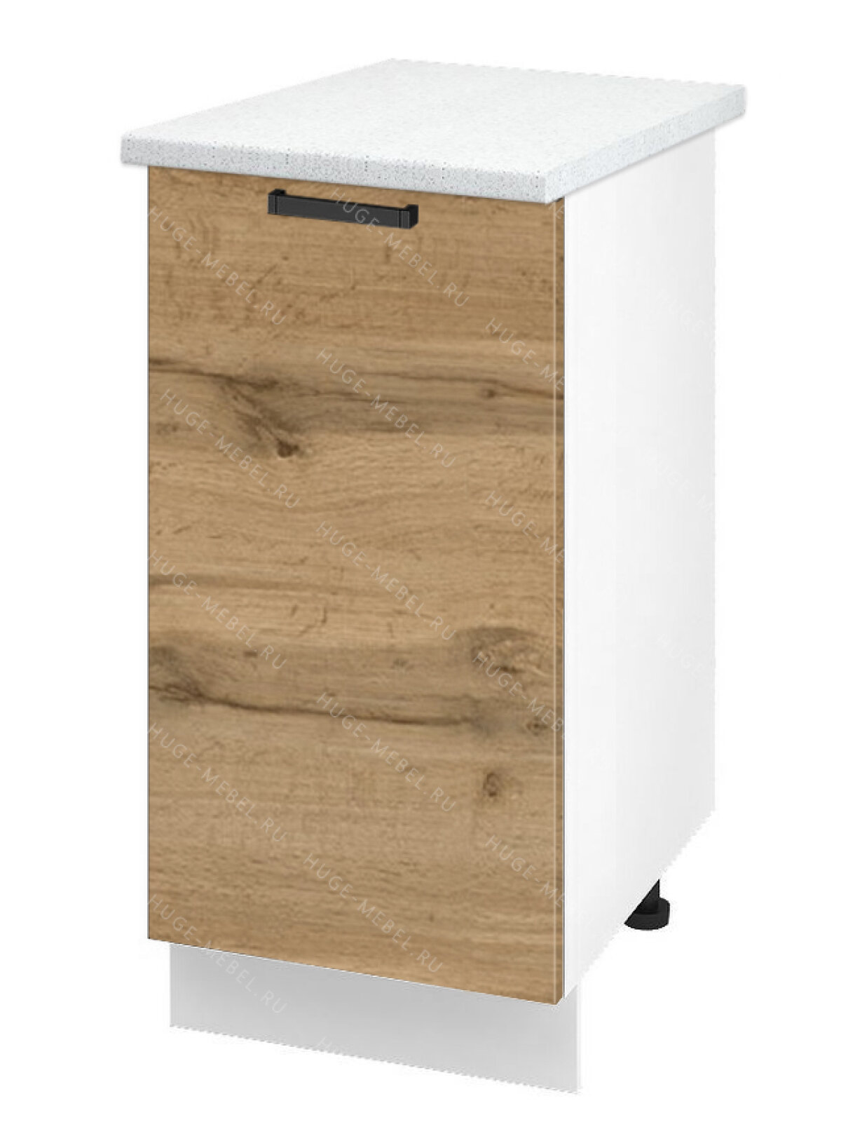 Шкаф кухонный нижний 400 Пасаденна (дуб вотан) Huge Mebel. Ширина 400 Высота 840. Модули кухонные нижние