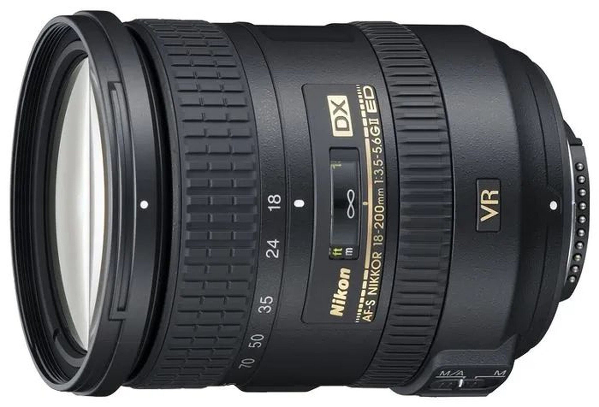 Объектив Nikon AF-S VR II DX 18-200mm, f/3.5-5.6, ED, стабилизация, универсальный, черный