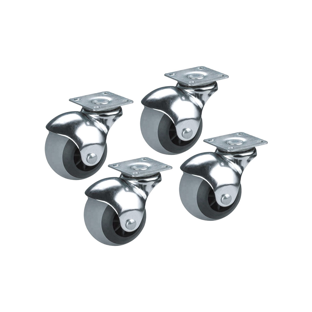 Комплект из 4 шт. колёсная опора "шар" d40, без стопора, площадка 38х38, KLS-03-D40