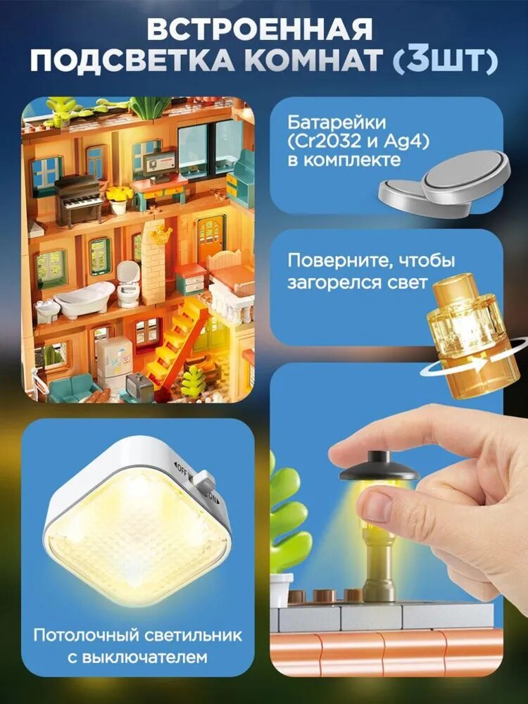 Кукольный домик бежевого цвета для сюжетно-ролевых игр и развития детей — фото 1