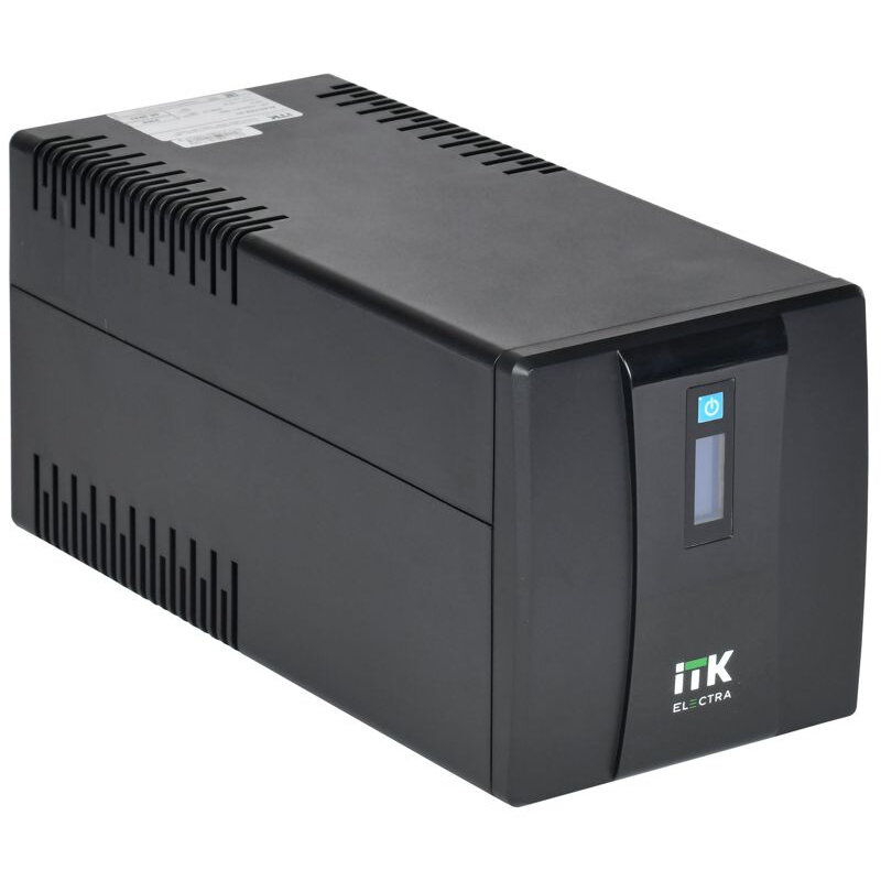 ITK ELECTRA ET ИБП однофазный линейно-интерактивный 1200ВА/720Вт 4хSchuko LCD дисплей АКБ 2х7AH USB, IEK EET-1200VA-1-002-S (1 шт.)