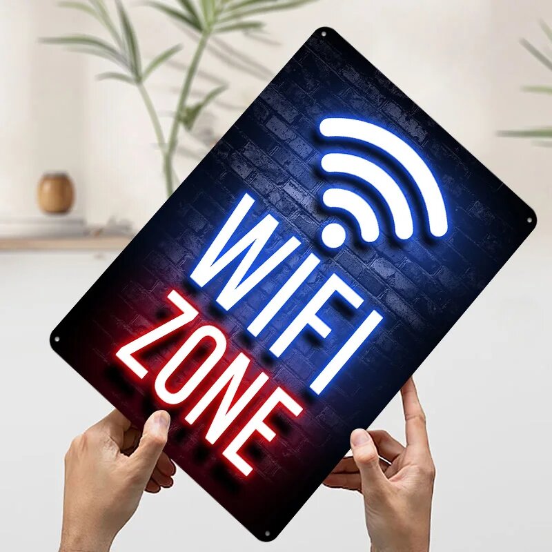 Металлическая табличка "Зона Wi-Fi", B186