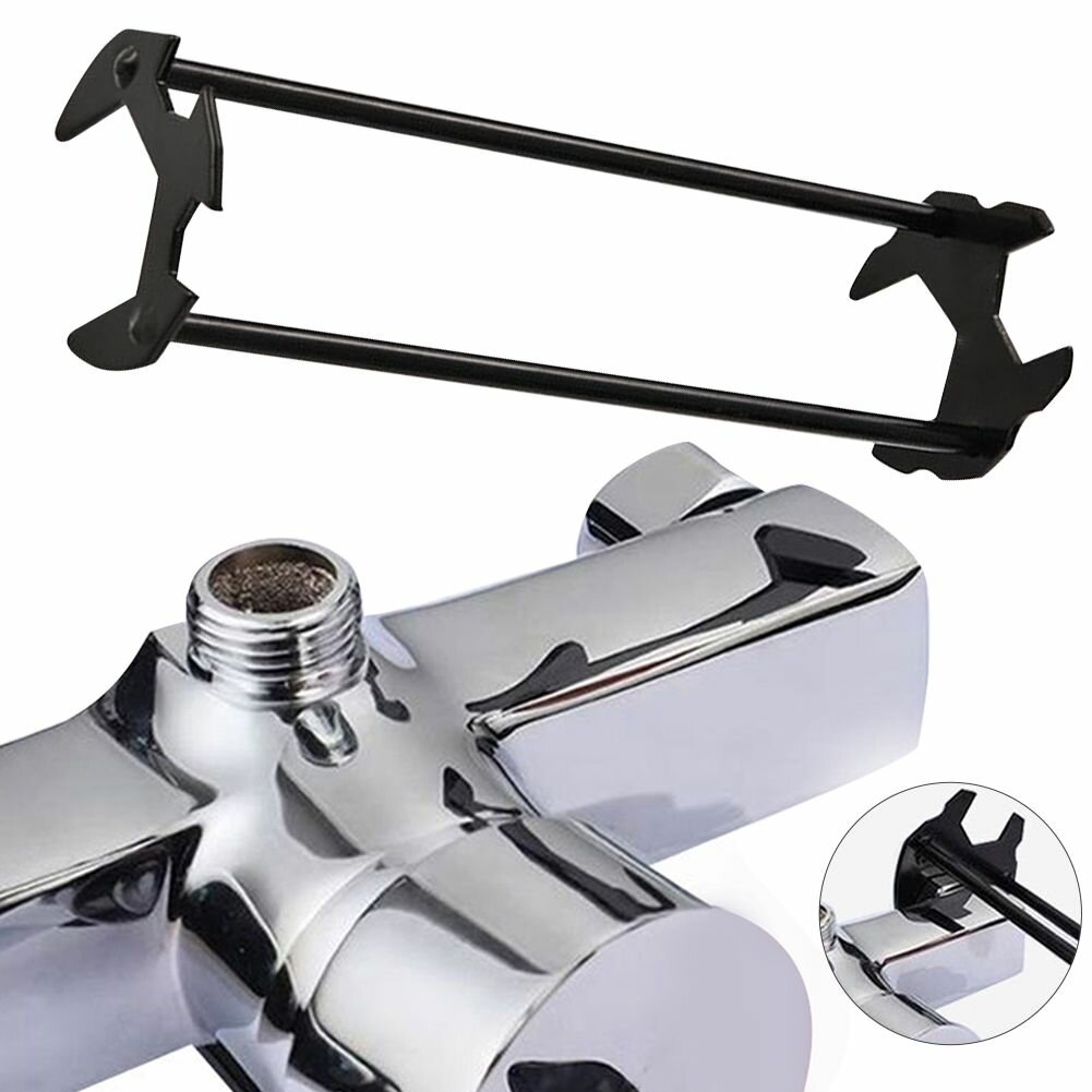 Разводной ключ для смесителей с четырьмя губками и шестигранным захватом, стальной, 203 мм