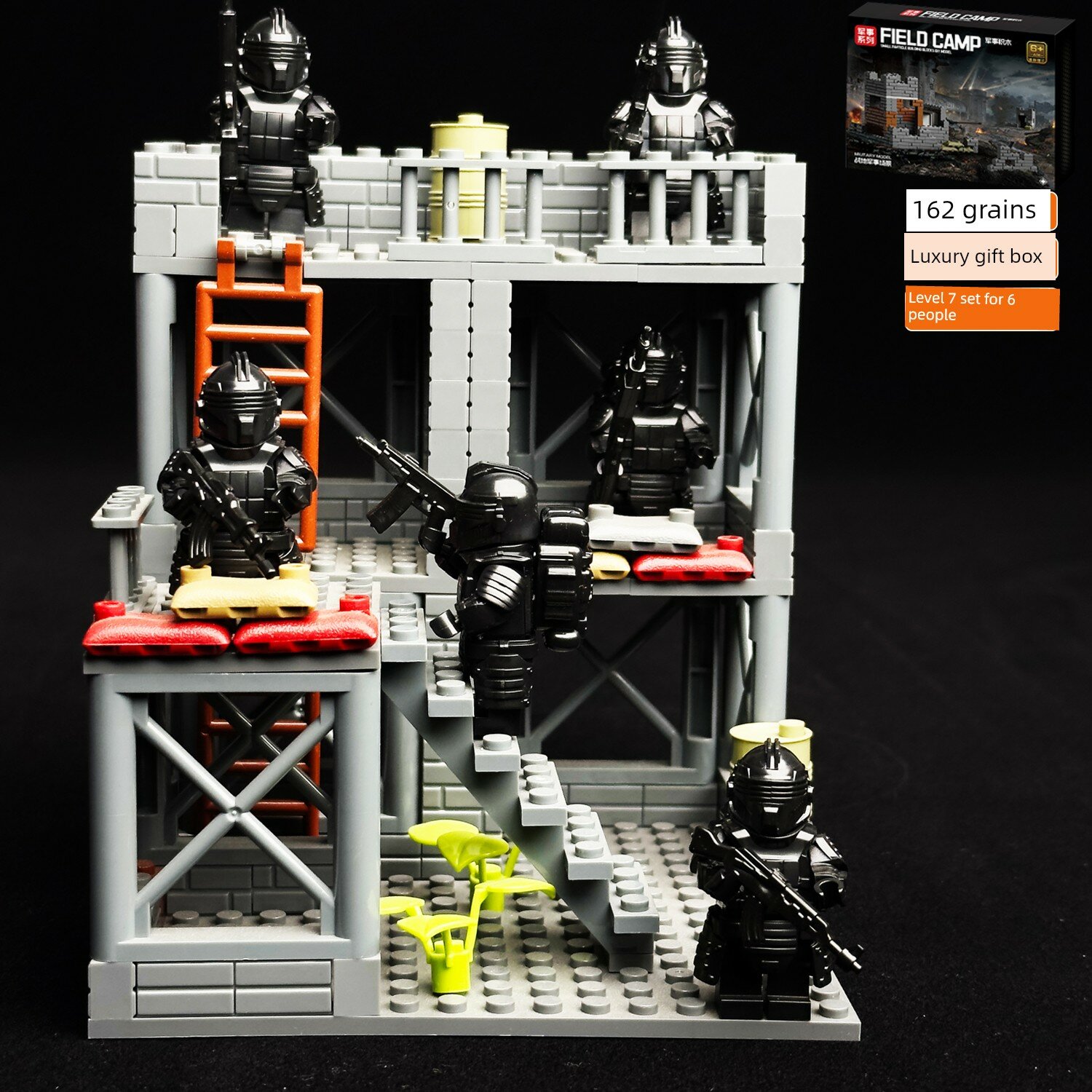 Совместимый с LEGO набор штаба подземного бегства с 6 фигурами и 12 оружием
