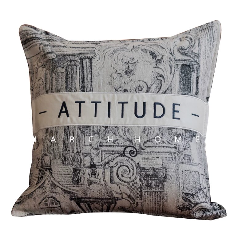 Сине-голубое покрывало с узором ATTITUDE и перьевым вкладышем