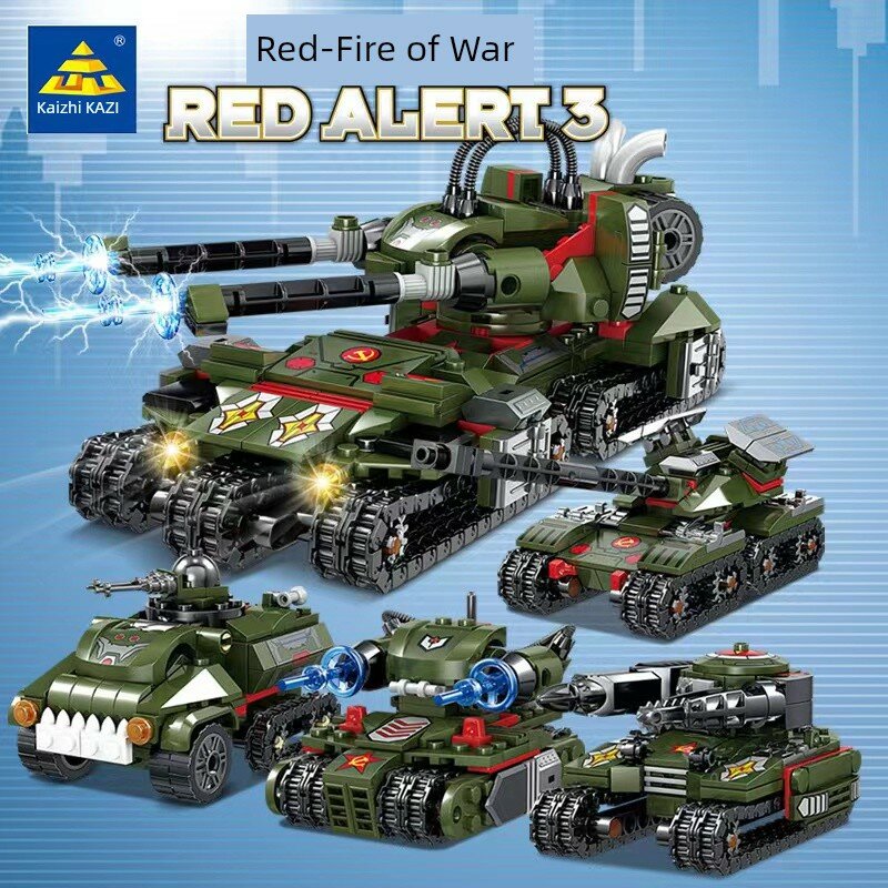 Red ａｌｅｒｔ 81041 4-Набор Apocalypse Tank Набор Сборных Блоков, Комбо Игрушка