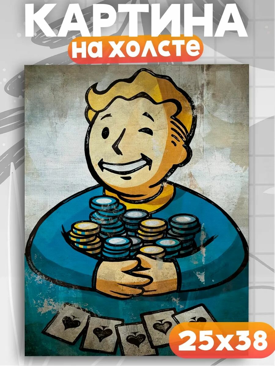 Картина на стену Fallout, на подрамнике, 1шт, 38х25 размер.