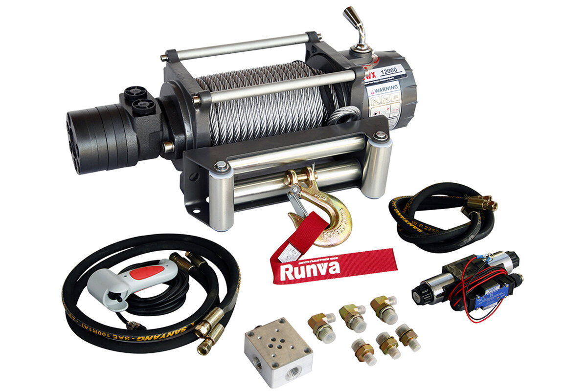 Лебёдка гидравлическая Runva 12000 lbs 5443 кг арт. HWX12000A