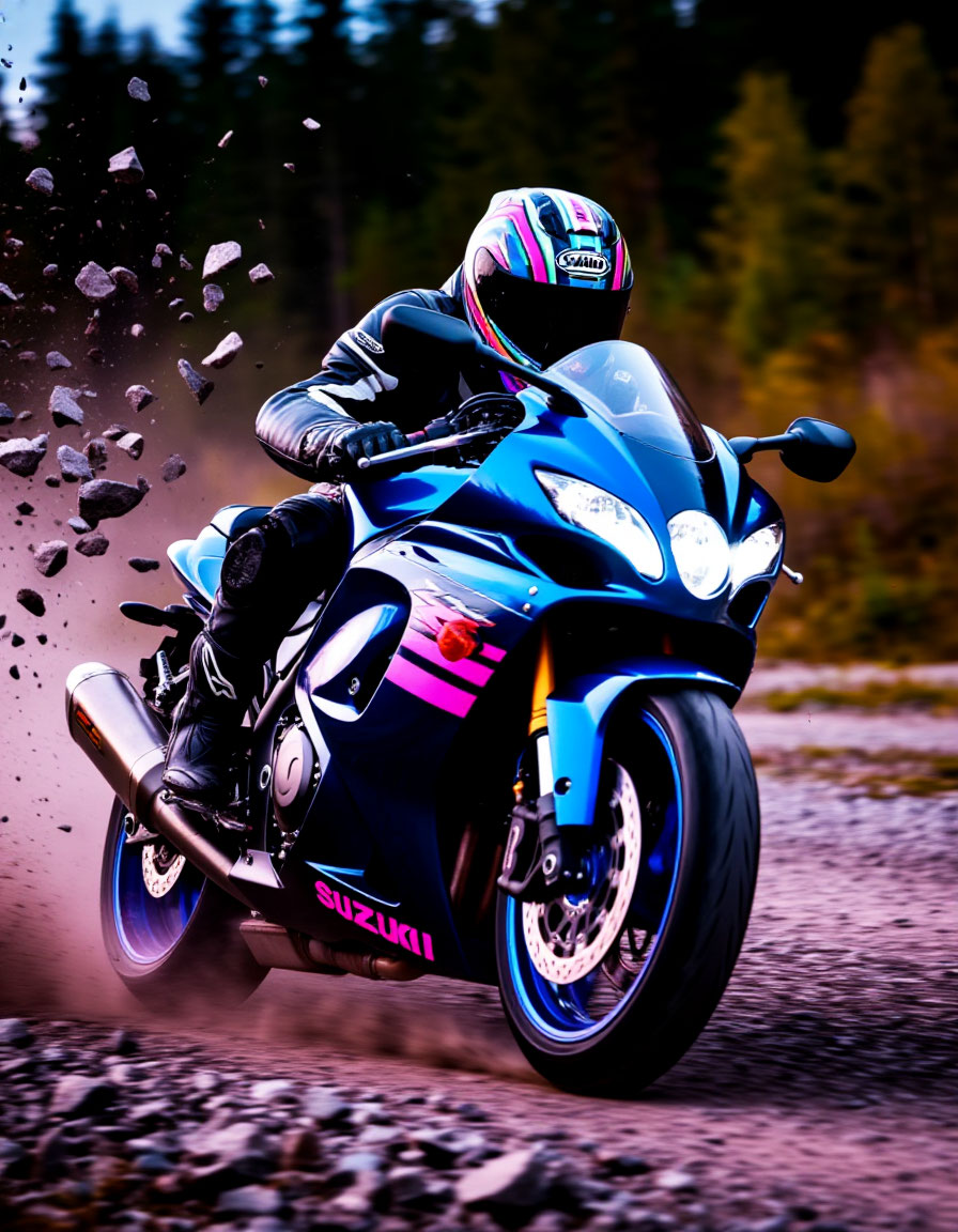 Интерьерная картина на холсте на подрамнике 40х50 машина Suzuki Hayabusa