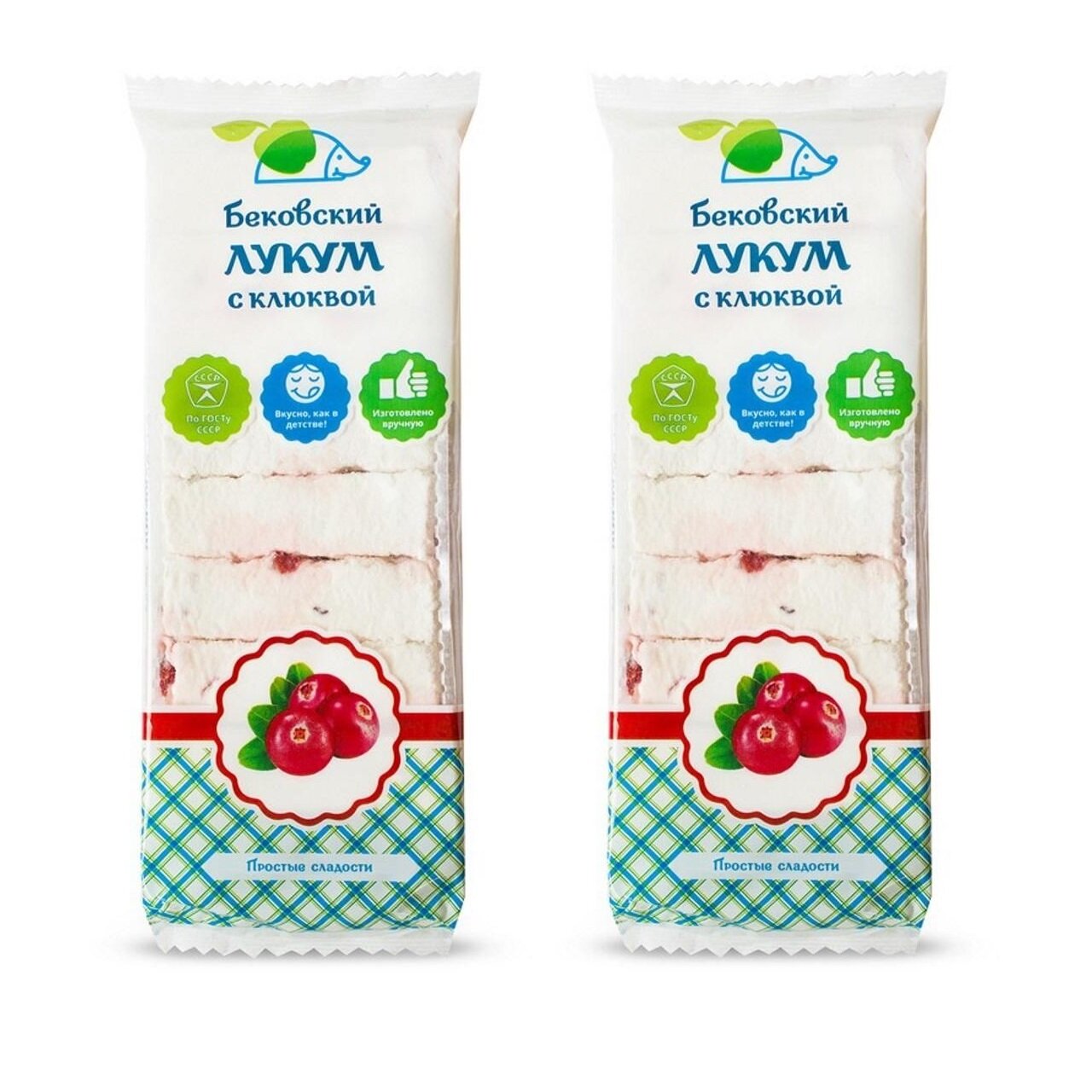Лукум Бековский С клюквой, натуральный без ГМО, 2шт по 250гр
