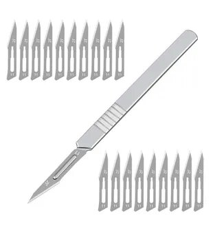 Набор для ремонта скальпель ручка + 20 скальпельных лезвий (#11)