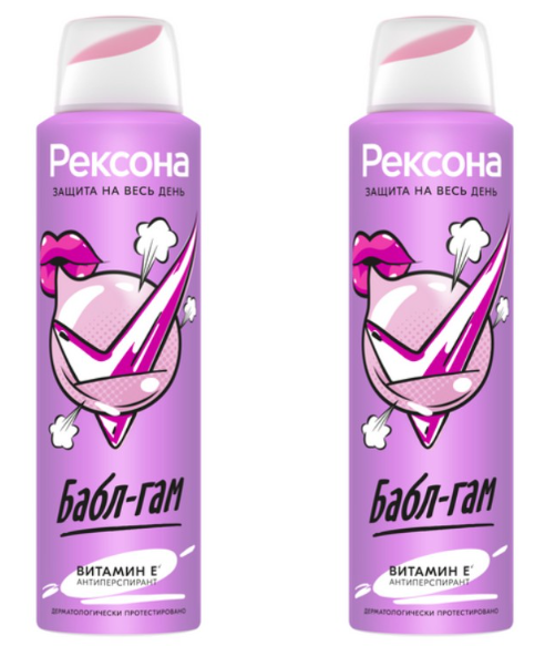 Рексона Антиперспирант, Бабл-гам, 150 мл, 2 шт