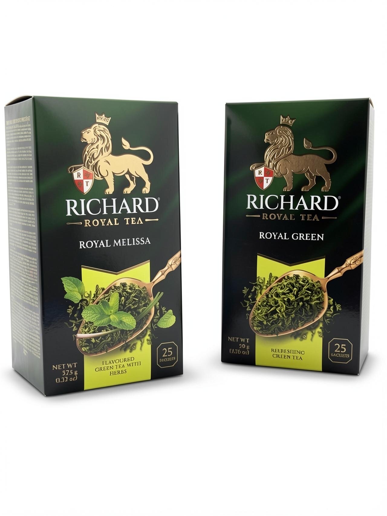 Зеленый чай в пакетиках Richard Royal Green/Melissa, 2 шт по 25 пакетиков