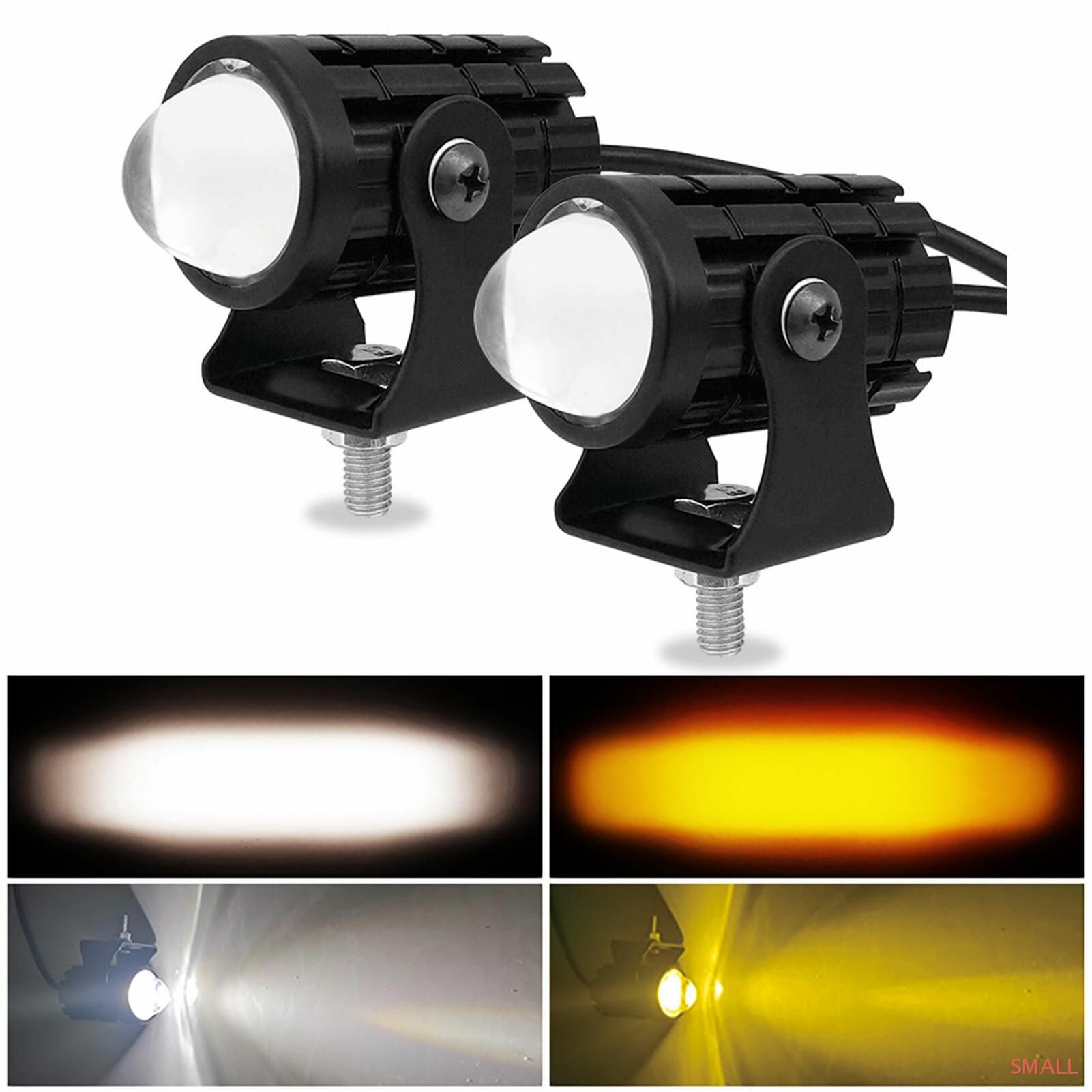 Автомобильная фара LED 6000LM, комбинированный свет 6000K/3000K (белый+янтарный), 12W, 8–80V, IP67, без вентилятора