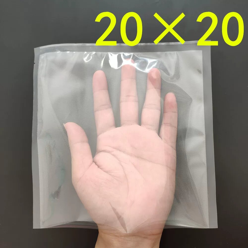 100 шт. квадратные вакуумные мешки 20x20 см с толстой точечной текстурой для хранения и розничной упаковки
