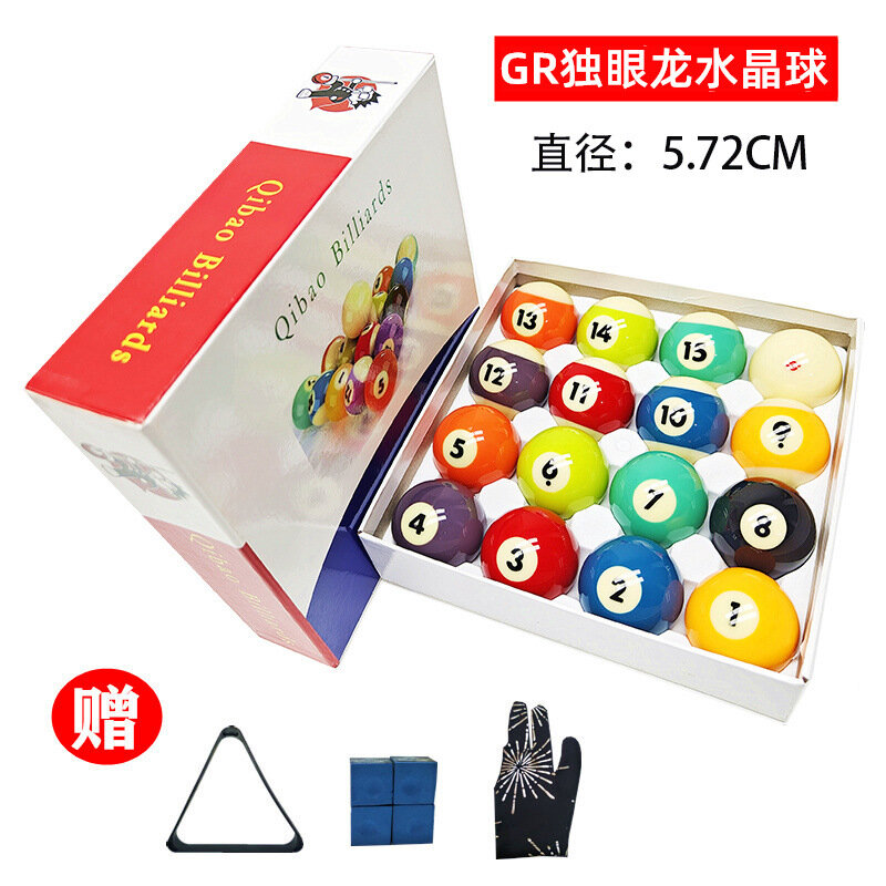 Черные бильярдные шары из кристалла, шары для американского пула в шестнадцати цветах, шары для снукера, стандартные бильярдные принадлежности большого размера.