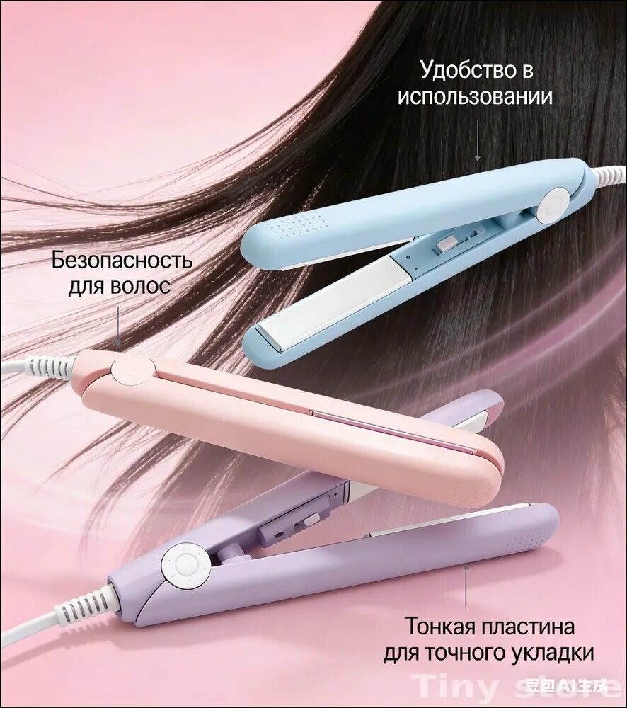 Мини-щипцы для завивки, керамические щипцы для завивки волос на короткие и средние волосы, есть два режима укладки, их легко носить с собой и перемещать, синий стиль